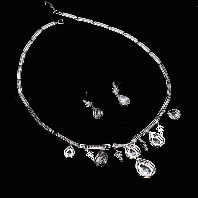AMC Luxury Symetrical Water Necklace Earring Set Z... – Grandado