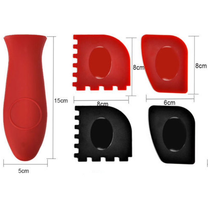 6pcs Grill Pan Scrapers Silicone Handle Holder Lod... – Vicedeal