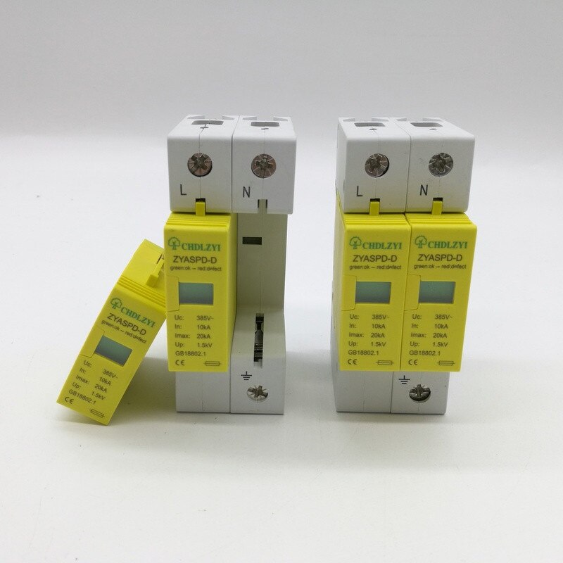 SPD 1P+N 10KA~20KA ~385VAC 1.5KV House Surge Prote... – Vicedeal