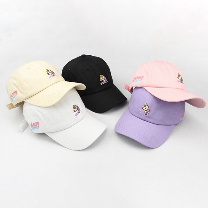 Cotton Cartoon Unicorn Embroidery Baseball Caps Fo... – Vicedeal