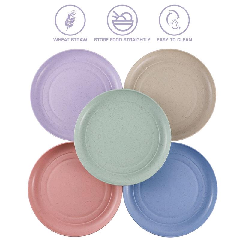 Yardwe 5pcs Wheat Straw Plates Unbreakable Lightwe... – Grandado