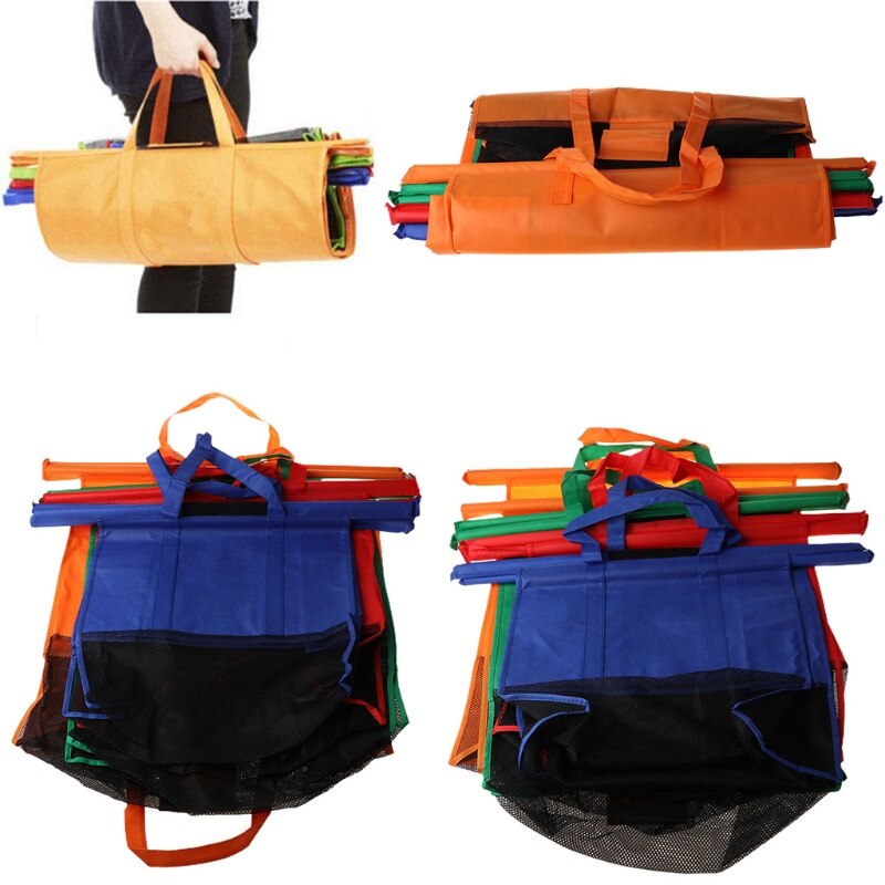 4 Pack Reusable Trolley Bag Shopping Cart Grocery ... – Grandado