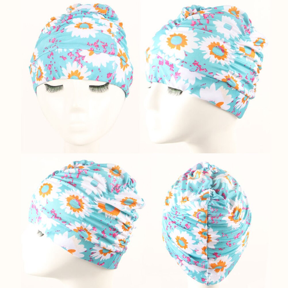 Dames badmuts met plooien, lang haar, stretch, vol... – Vicedeal