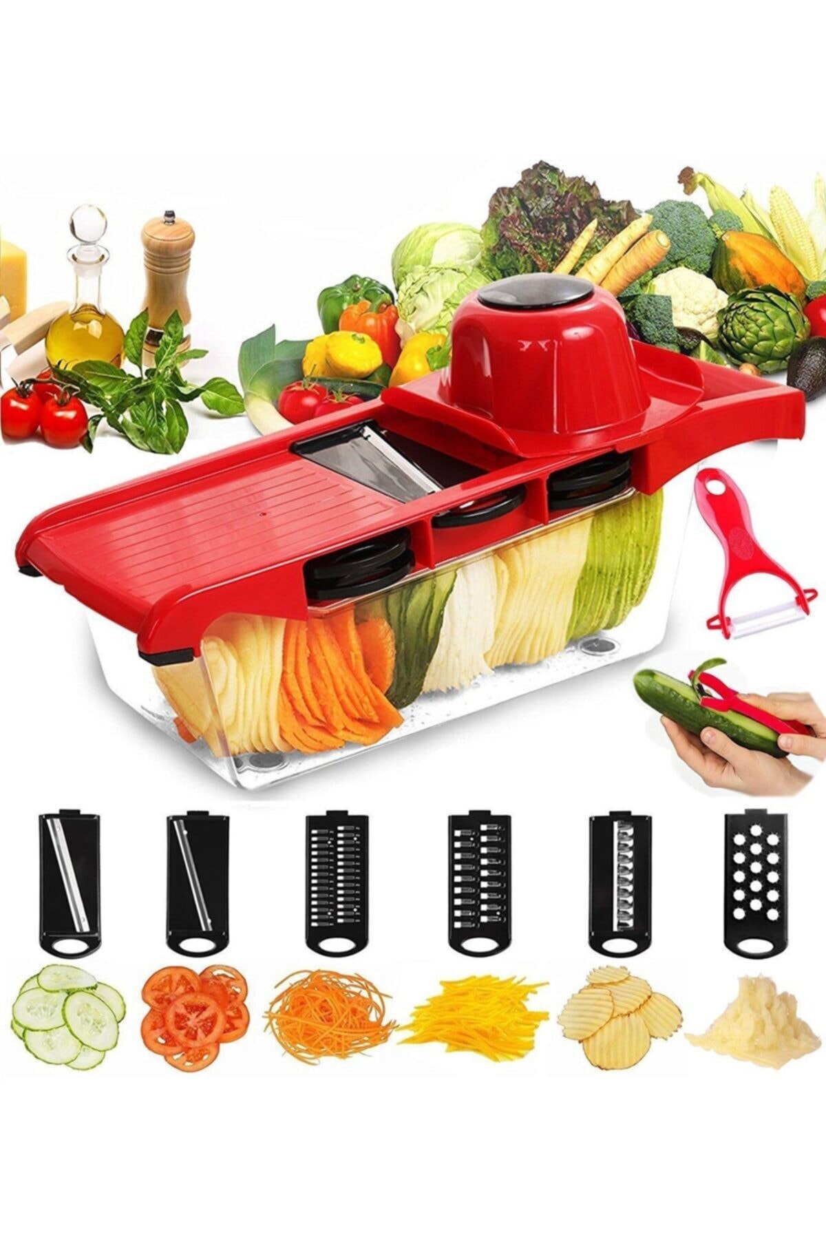 Mandolin 6 Bladed Vegetable Chips Slicer 434676543... – Grandado