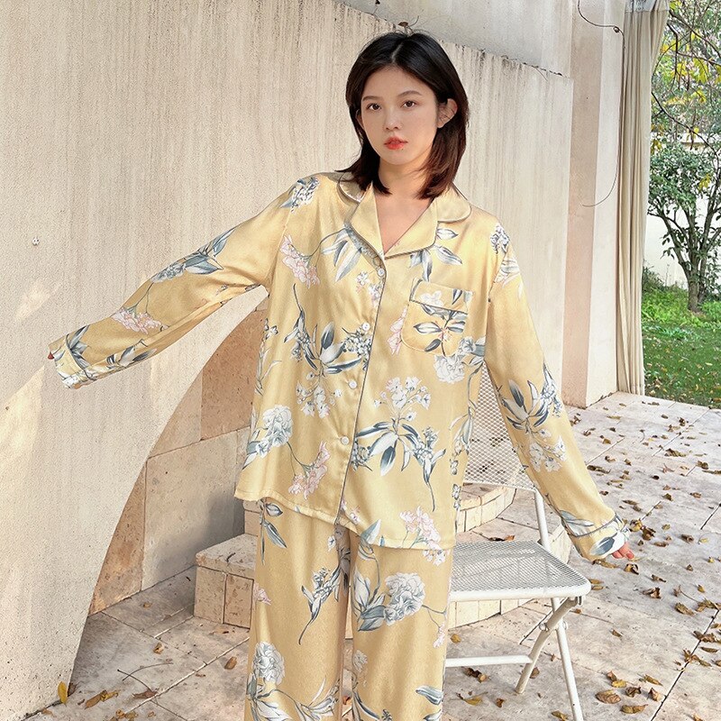 Ijs Zijde Satijn Pyjama Voor Vrouwen Pyjama Set La... – Vicedeal