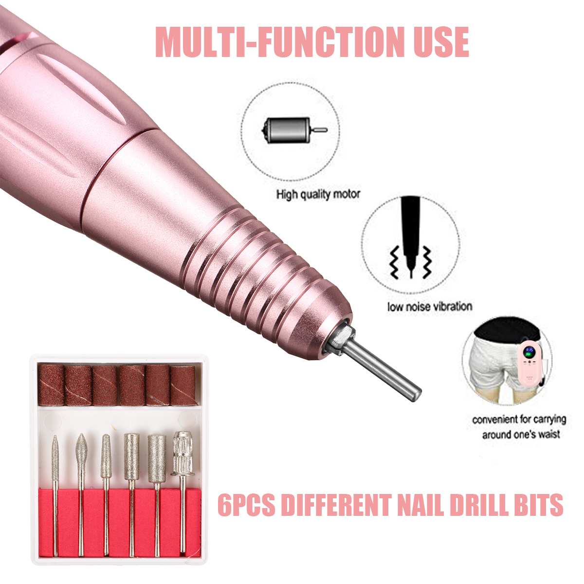 Portable Electric Nail Polisher Nail Drill LED Dis... – Grandado