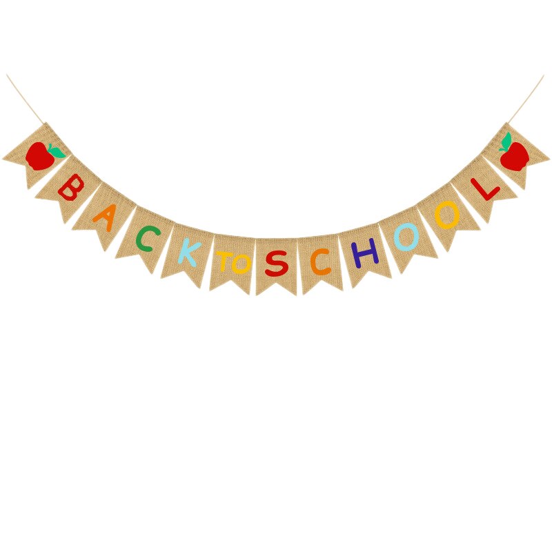 Burlap Welcome Banne Bunting Sign Back To School B... – Grandado