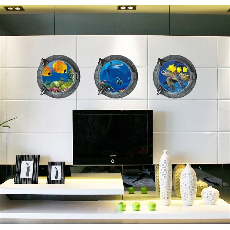 3D Simulation Window Wall Sticker Submarine Underw... – Grandado