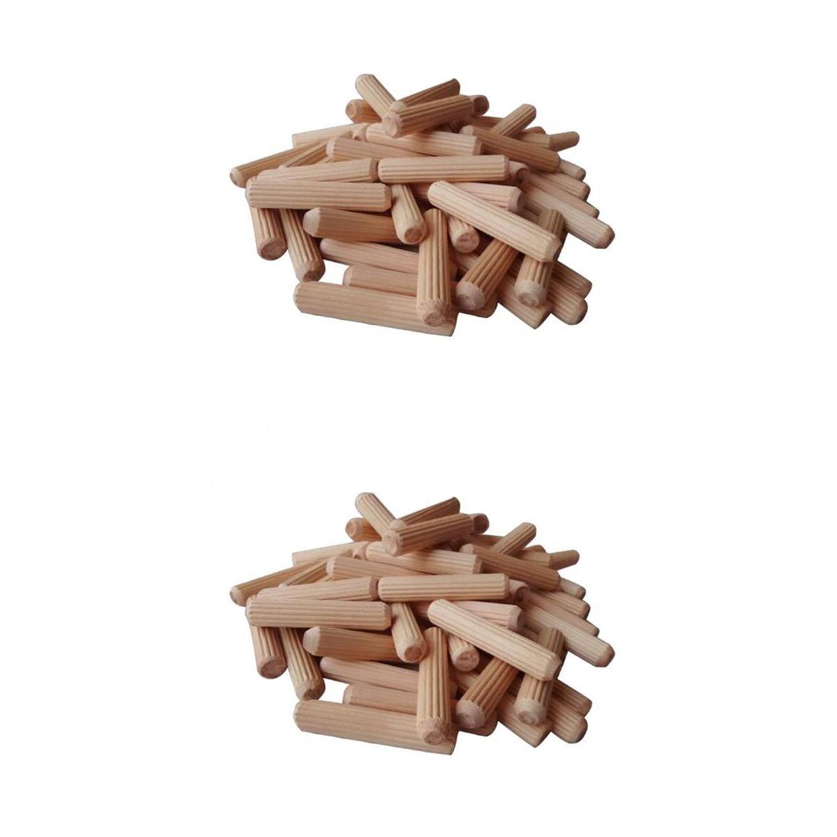 Set of 200 Wooden Dowels Hard Wood Grooved Plugs F... – Grandado