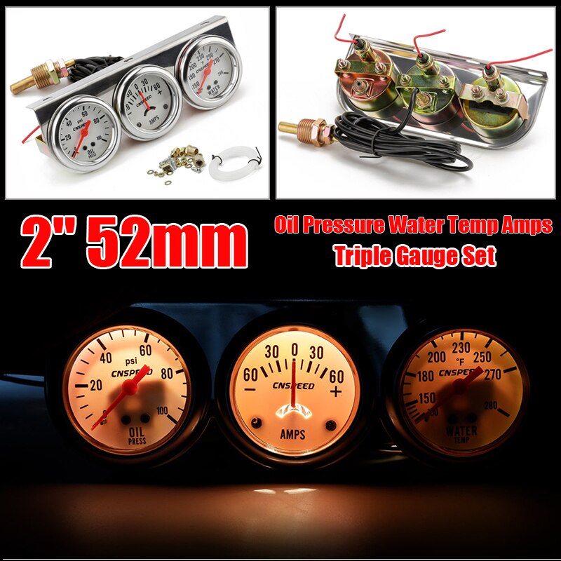 1pc 2'' 52mm Car Panel Oil Pressure Water Temp Amp... – Grandado