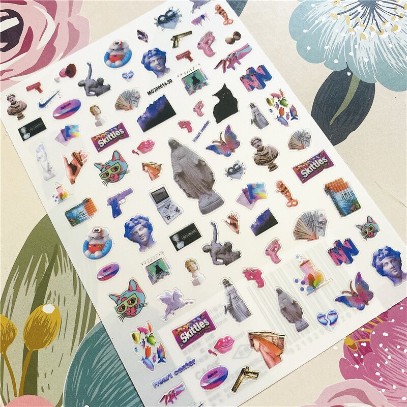 MG200614-30 Sculpture stickers 3D Back glue Nail d... – Grandado