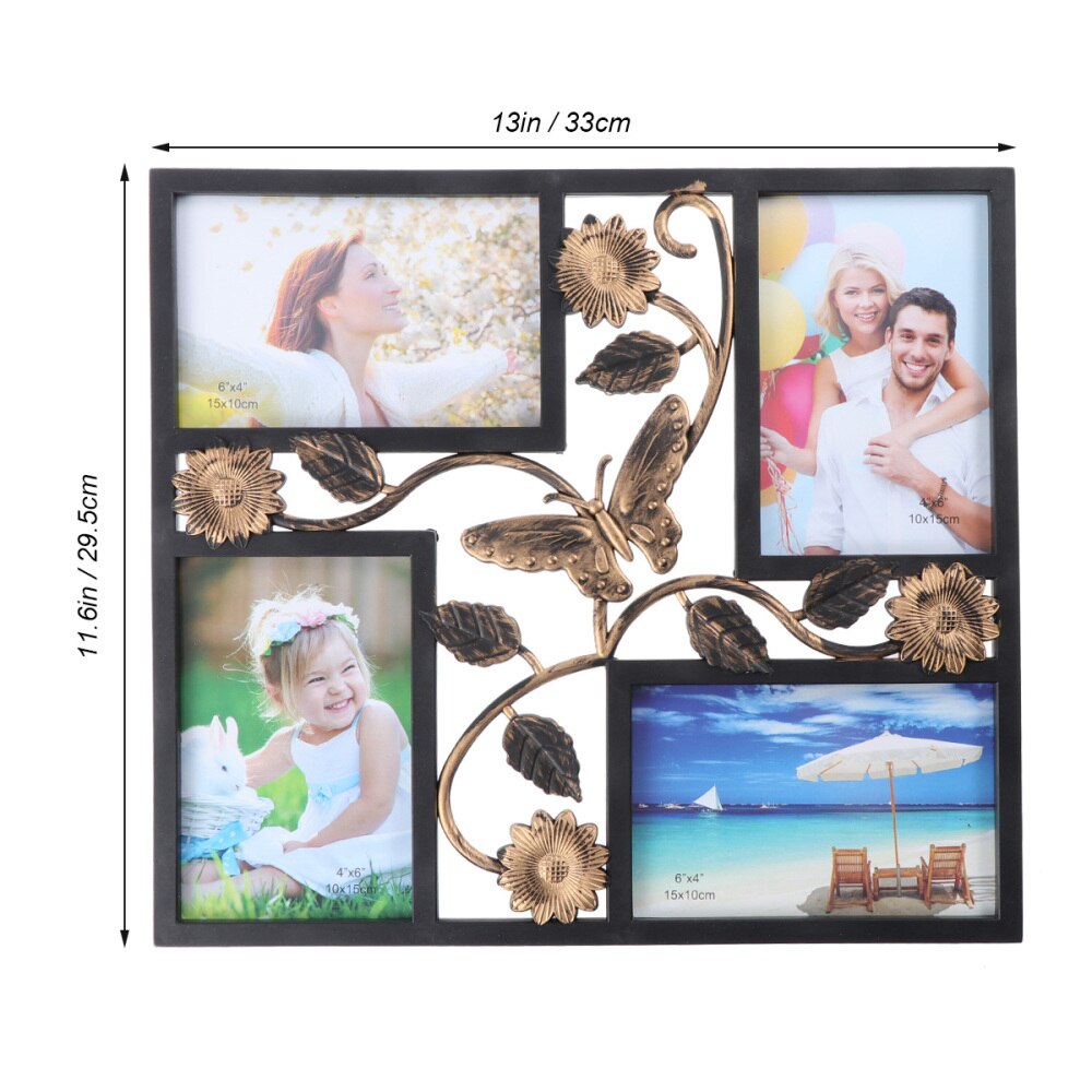 Decorative 4 Opening Wall Hanging Photo Frame with... – Vicedeal