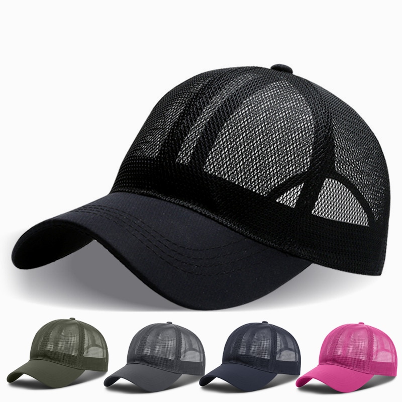 6 farver unisex mesh baseball caps justerbar åndba... – Grandado