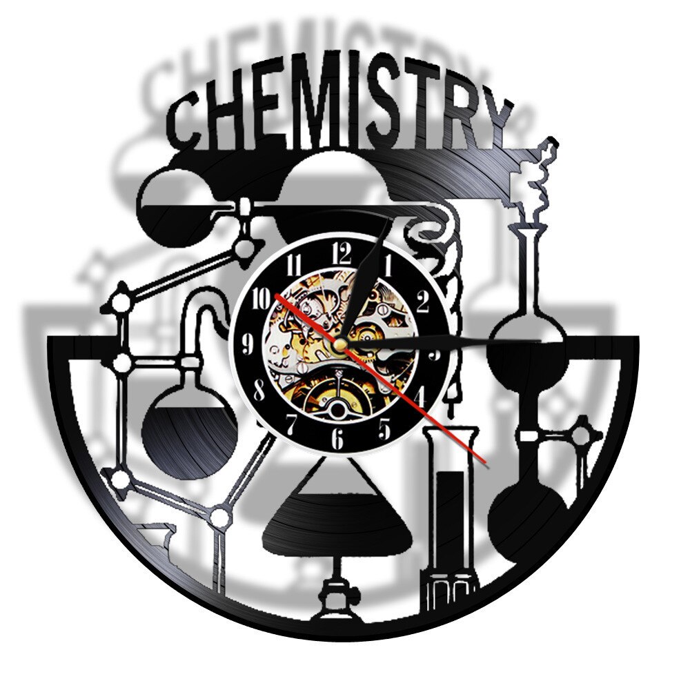 Chemistry Led Wall Clock 3d Quartz Remote School C... – Grandado