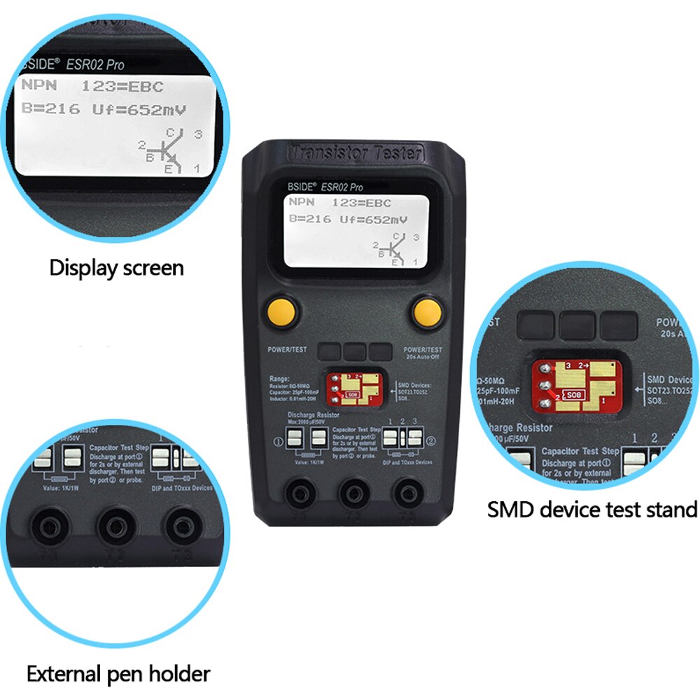 BSIDE ESR02 pro multifunctionele Transistor Tester... – Grandado BSIDE ESR02 pro multifunctionele Transistor Tester... – Grandado