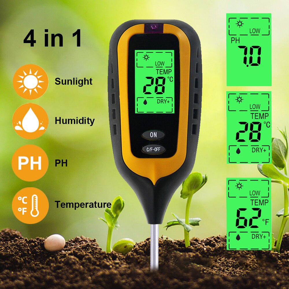 4 in1 Plant Soil PH Moisture moisture/light/ph sun... – Vicedeal