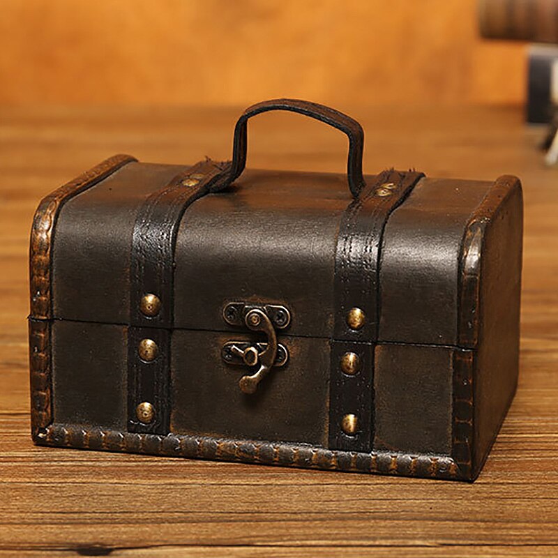 Retro Treasure Chest Vintage Wooden Storage Box An... – Grandado