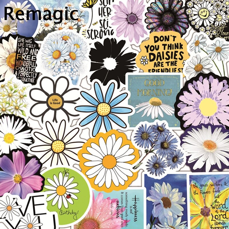 50pcs Daisy Flowers Stickers decal scrapbooking di... – Vicedeal