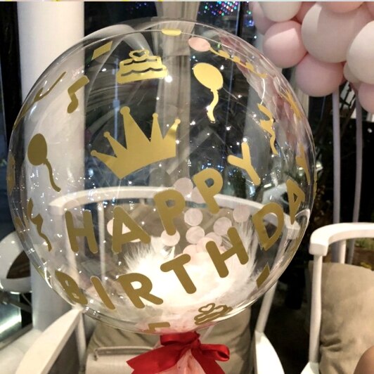 10*12cm DIY Happy Birthday Balloon Sticker Wave Ba... – Grandado