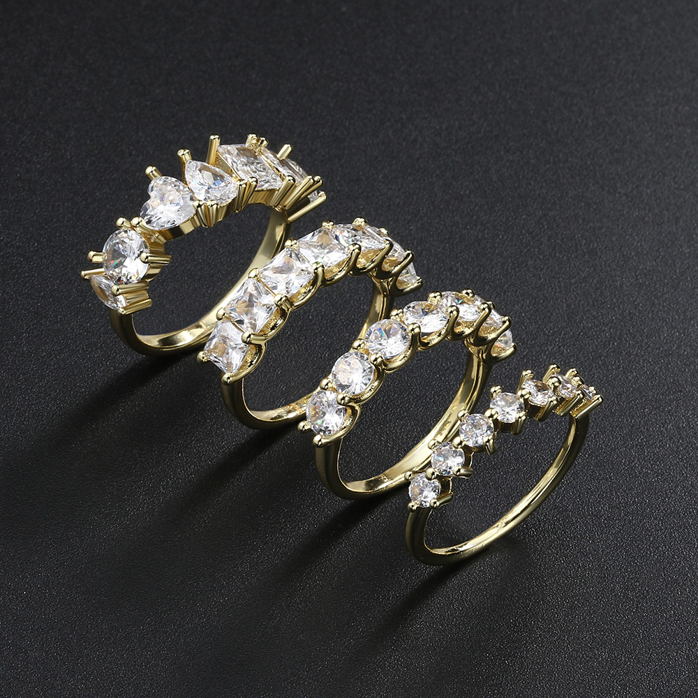 Anillo minimalista de Zirconia cúbica para mujer, ... – Grandado