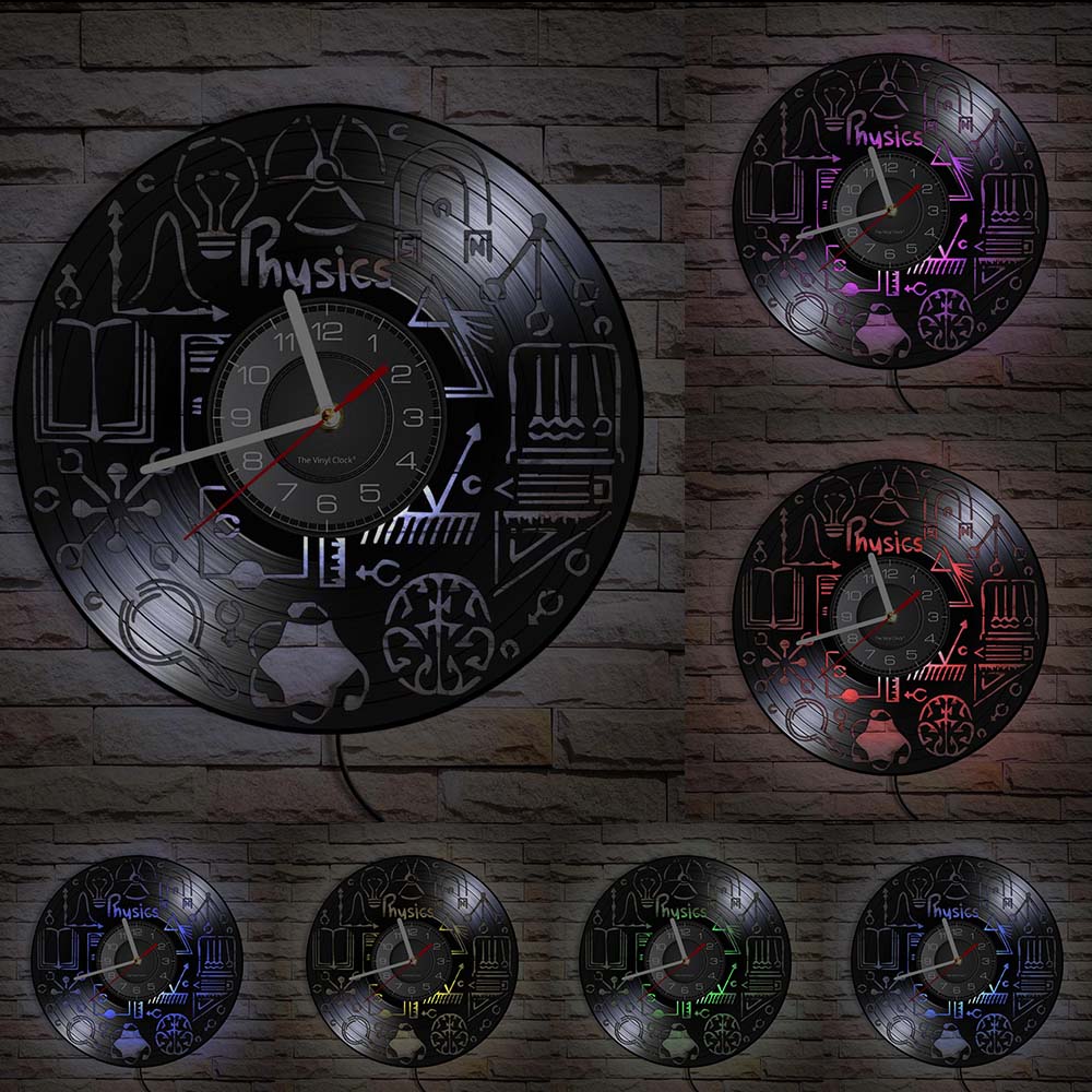 Physics Vinyl Record Wall Clock Study Theme Classr... – Grandado