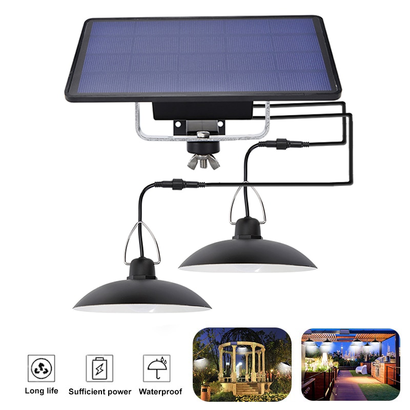 Double Head Solar Pendant Light Outdoor Indoor Sol... – Vicedeal