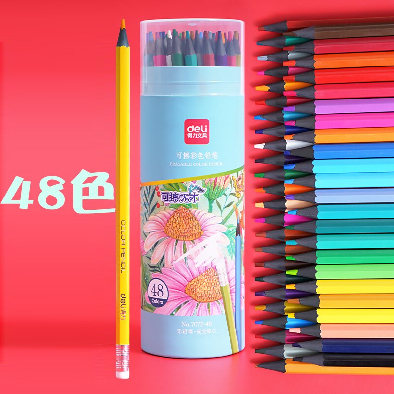 Deli Colored Pencil with Eraser Sketch Drawing Doo... – Grandado