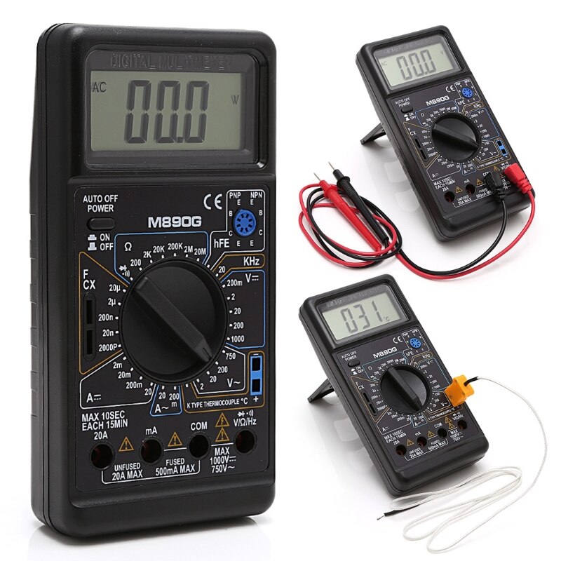 M890G Digital Multimeter DMM AC DC Volt Amp ohm Te... – Grandado
