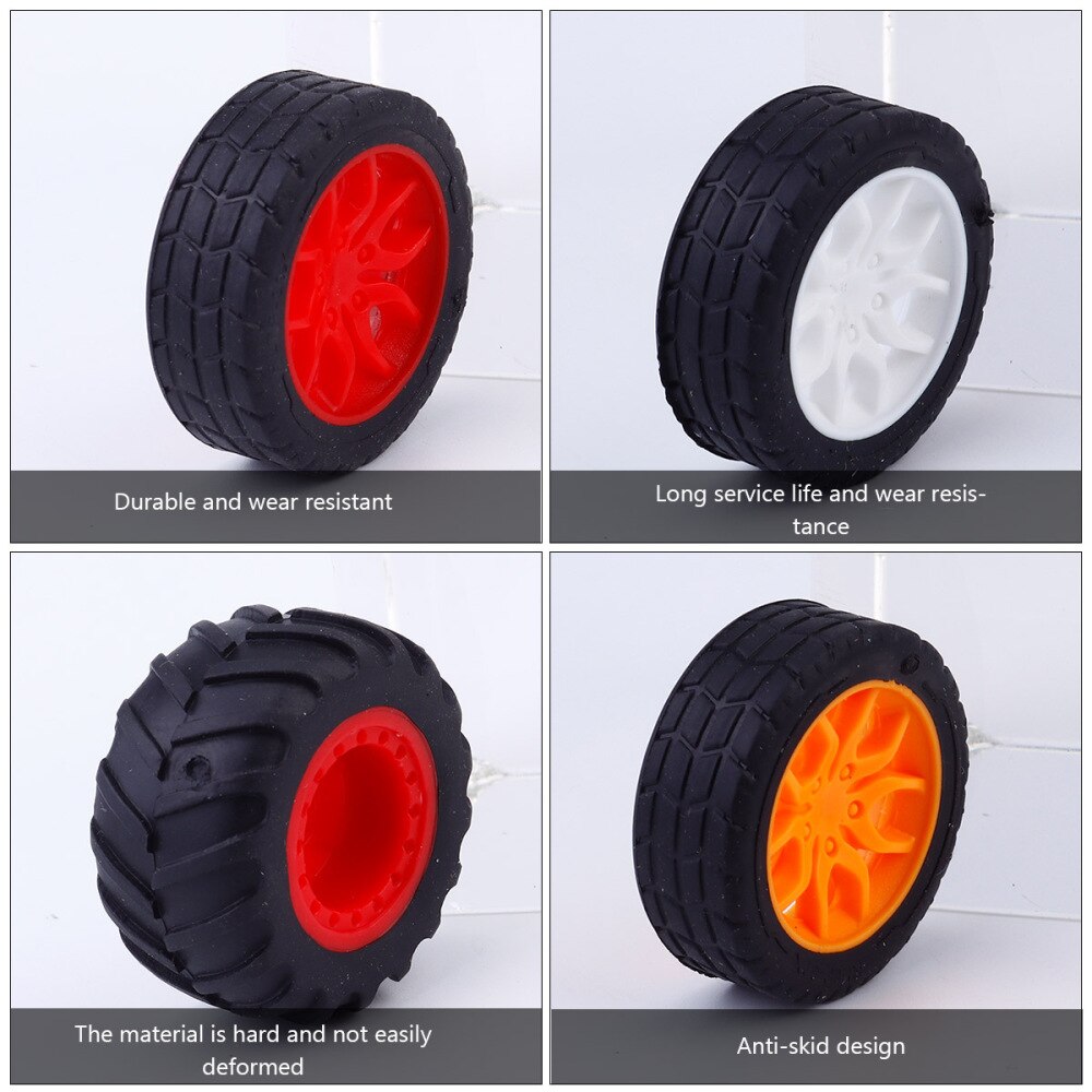 8 pcs Four-wheel Drive Wheels Small DIY Plastic To... – Grandado