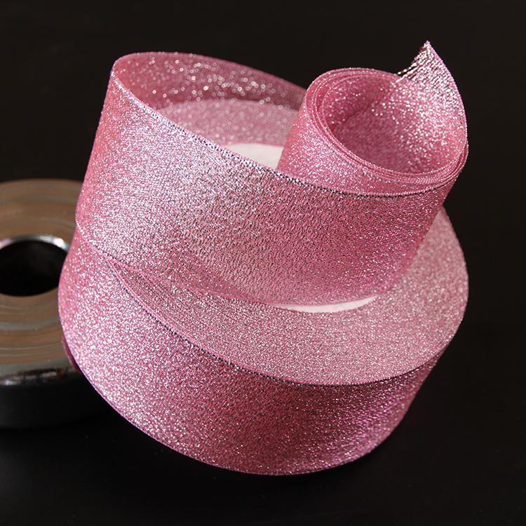 1''(25mm) pink color 10Yard Glitter ribbon webbing... – Grandado
