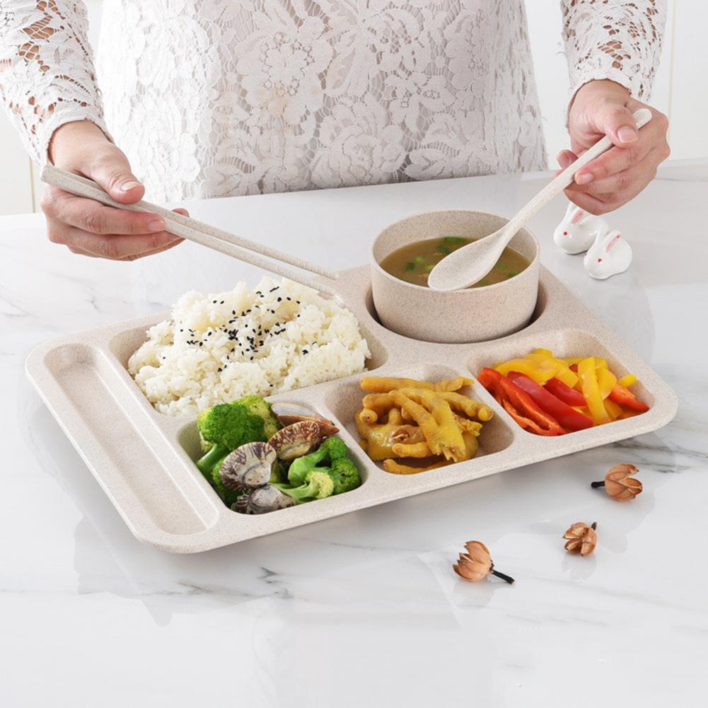 Plato de cena de paja de trigo, vajilla de comida ... – Grandado