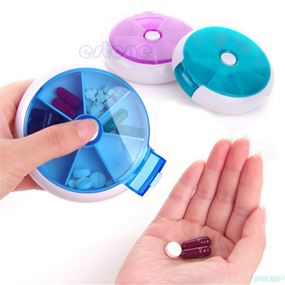 Wekelijkse Roterende Pillendoos Reizen Pil Case Sp... – Grandado