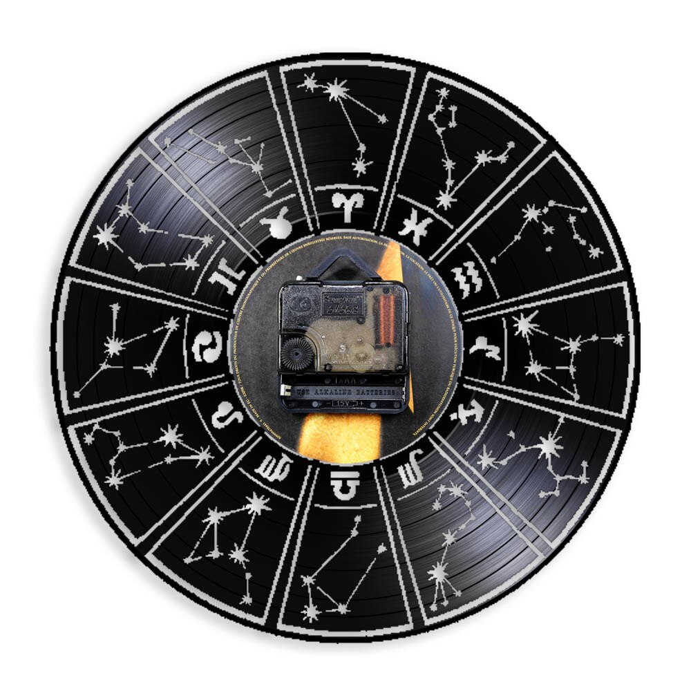 Vinyl Home Decor Wall Clock Zodiac Sign Vinyl Reco... – Vicedeal