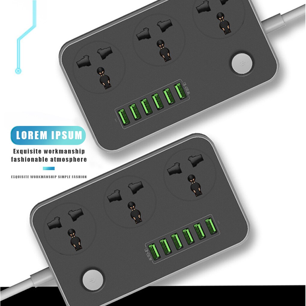 6 USB Universal Power Strip Desktop Extension Cord... – Vicedeal