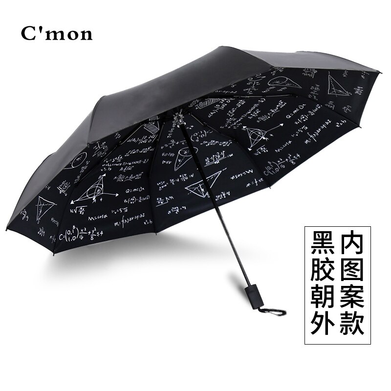 Parasol Automatic Umbrella Black Women 3 Folding U... – Vicedeal