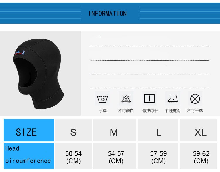 3mm neoprene scuba dive cap hood equipment Snorkel... – Grandado
