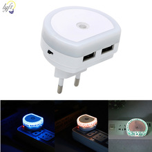 LED Sensor Control Night Light EU US Plug Dual USB... – Grandado