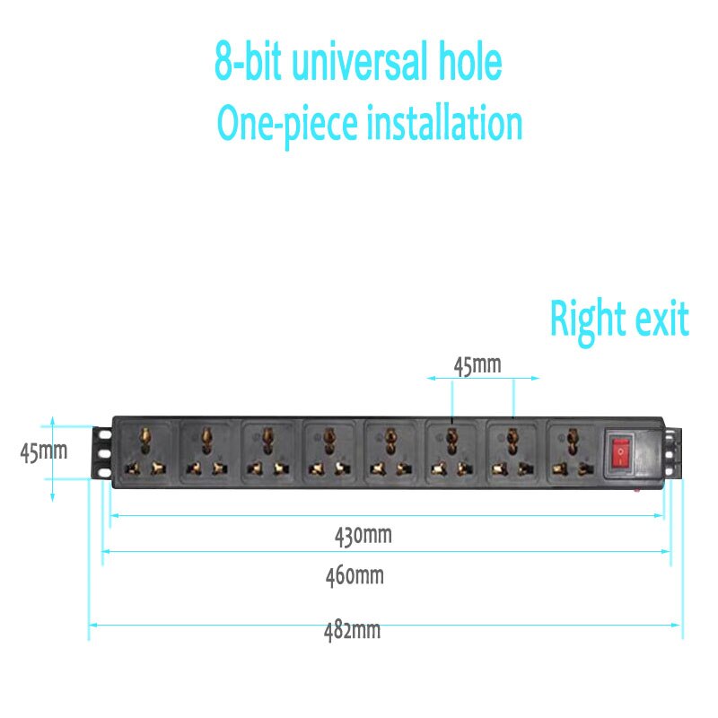PDU Kabinet Power Strip met Schakelaar 6/8AC Unive... – Vicedeal