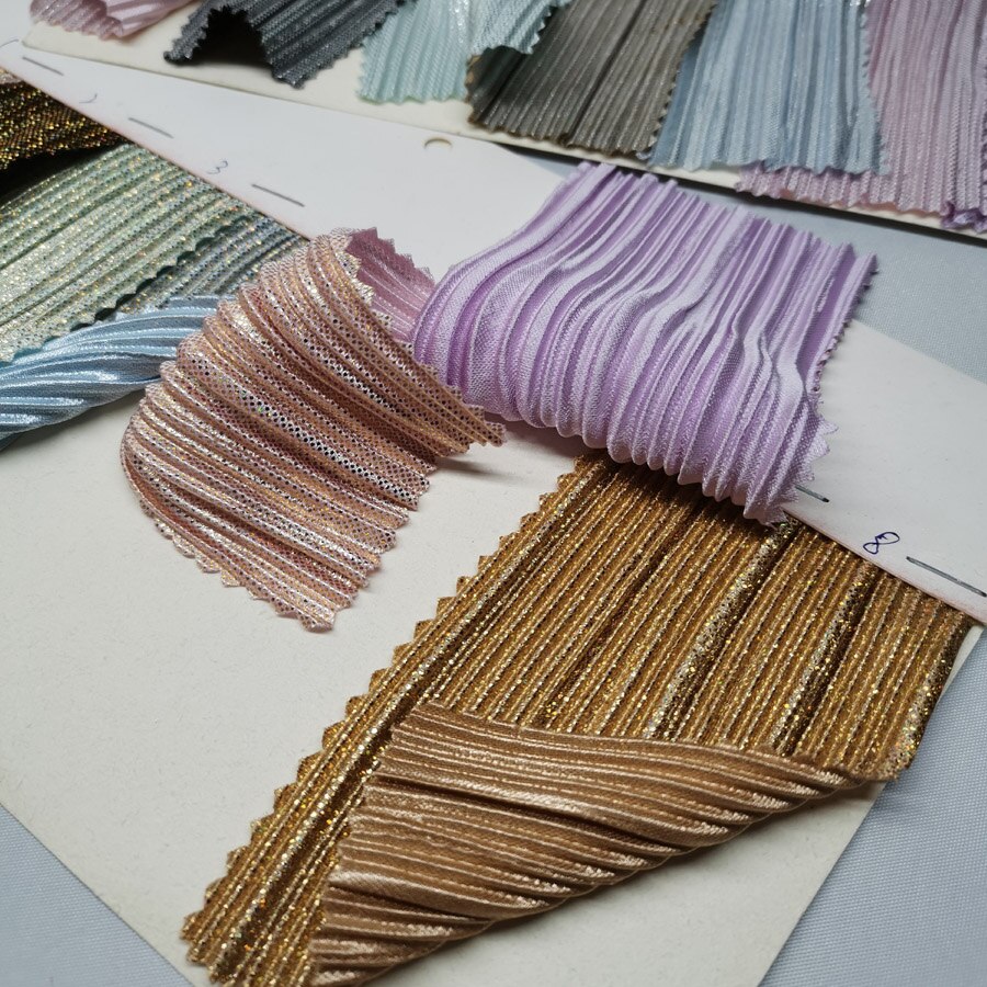 shimmer crushed satin shiny fabric pleated materia... – Vicedeal