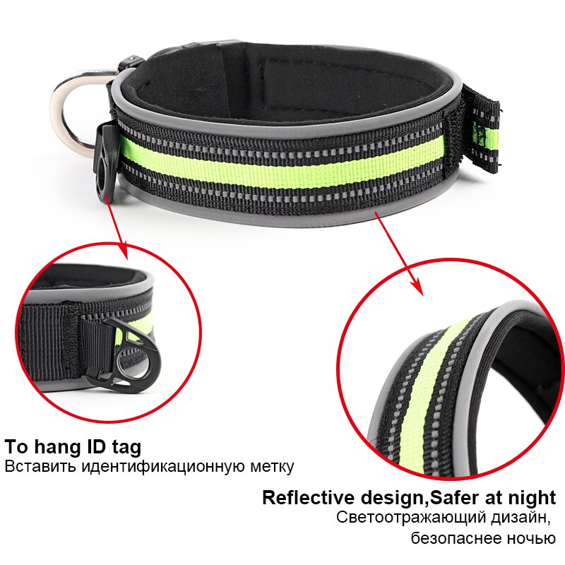 Outdoor Reflective Nylon Pet Dog Collars With ID T... – Grandado