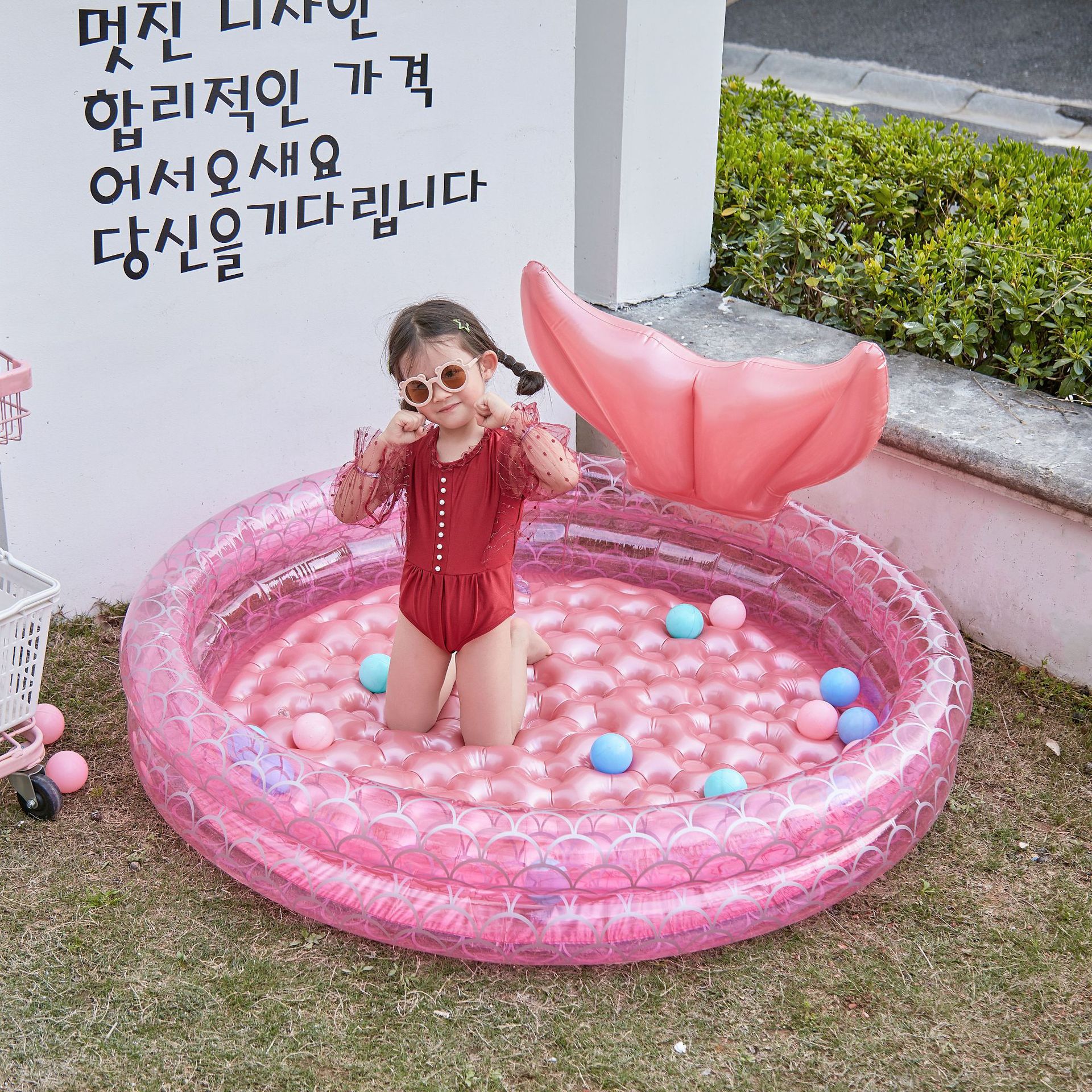 150cm Inflatable Swimming Pool for Kids Mermaid Wa... – Grandado