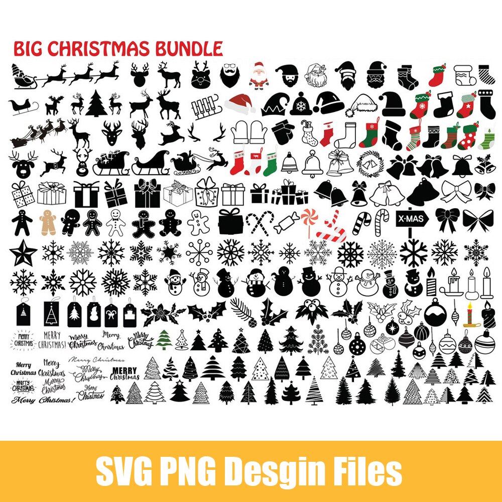 Set of Christmas Clipart SVG Files for Cricut and ... – Grandado