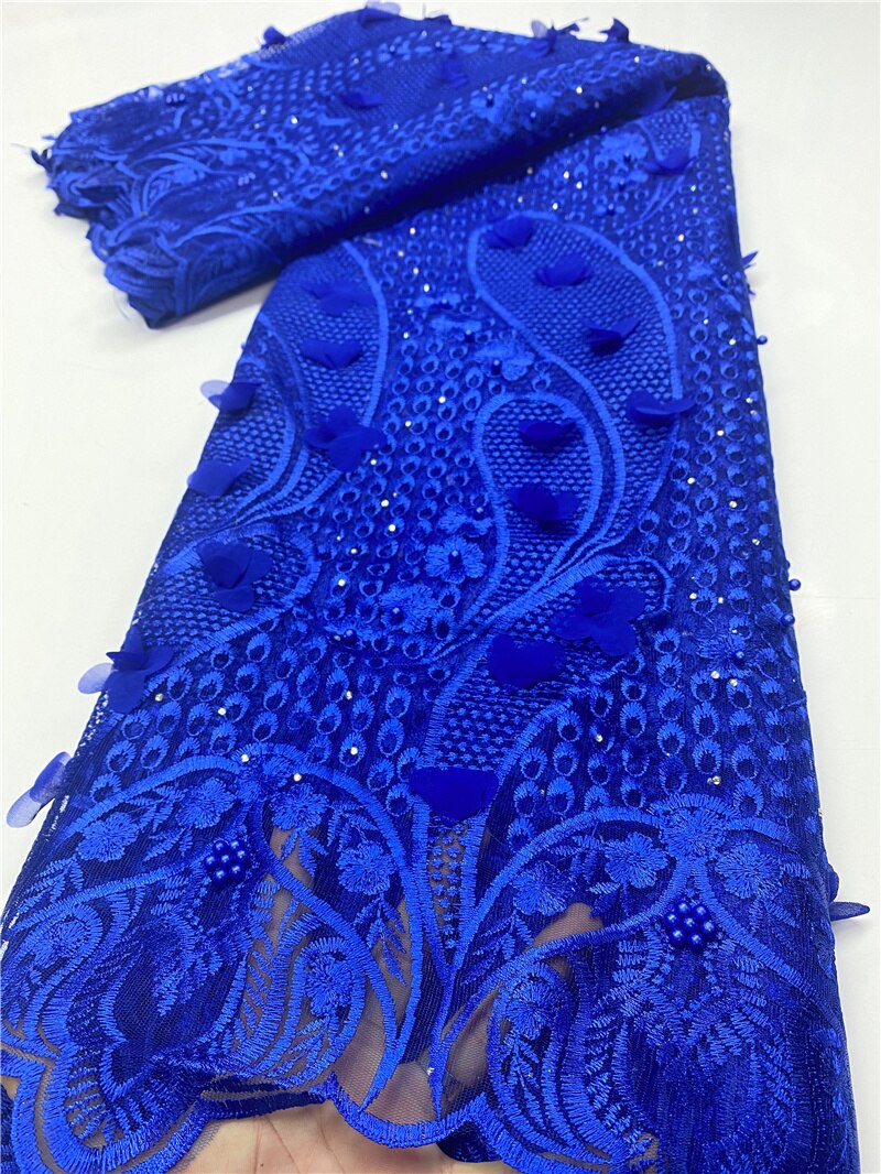 Afrikansk 3d perler blonder stof blonder fransk ne... – Vicedeal