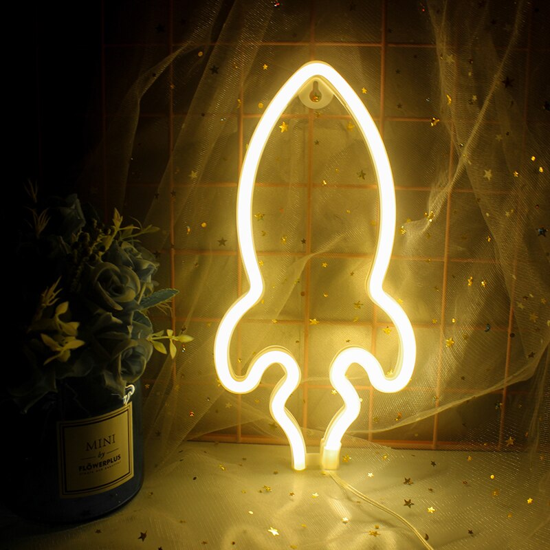 Wanxing – signe lumineux Led en forme de fusée, né... – Grandado