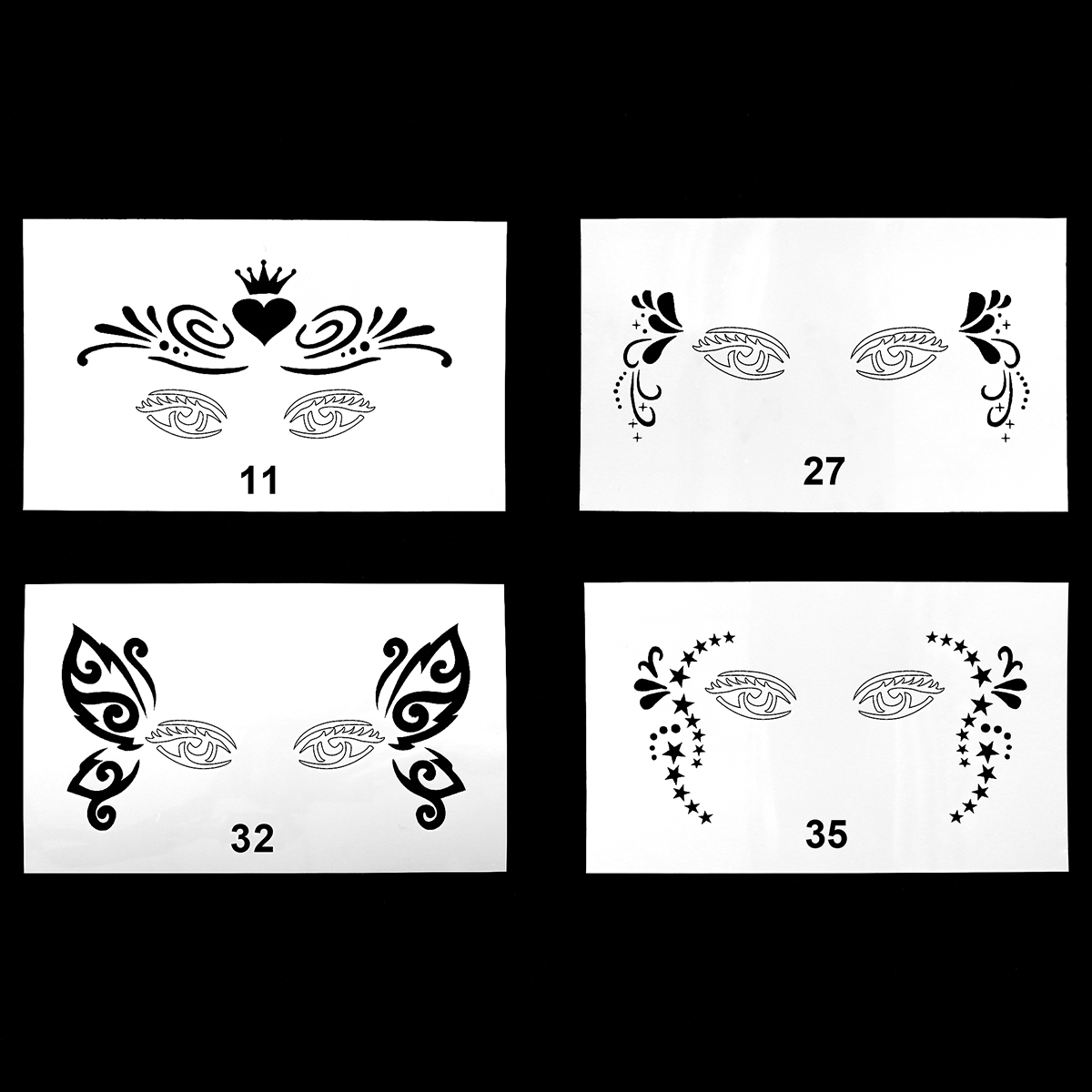 4pcs Reusable Face Paint Stencils for Face Paintin... – Grandado