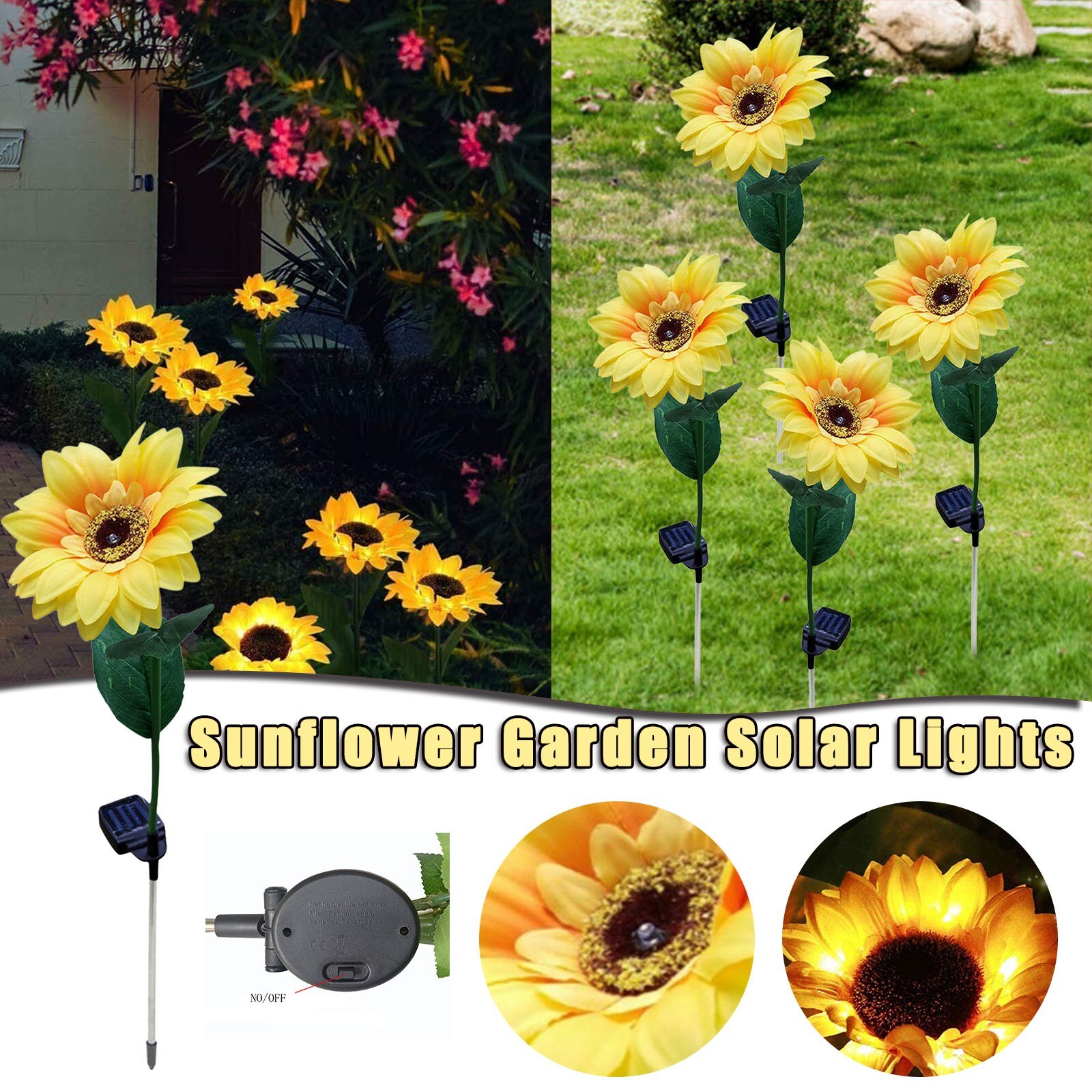 Sunflower Style Solar Light LED Lawn for Outdoor G... – Grandado