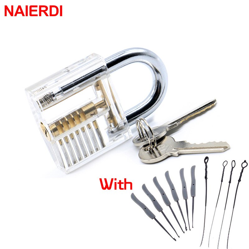 NAIERDI Visible Pick Cutaway Practice Padlock Lock... – Vicedeal