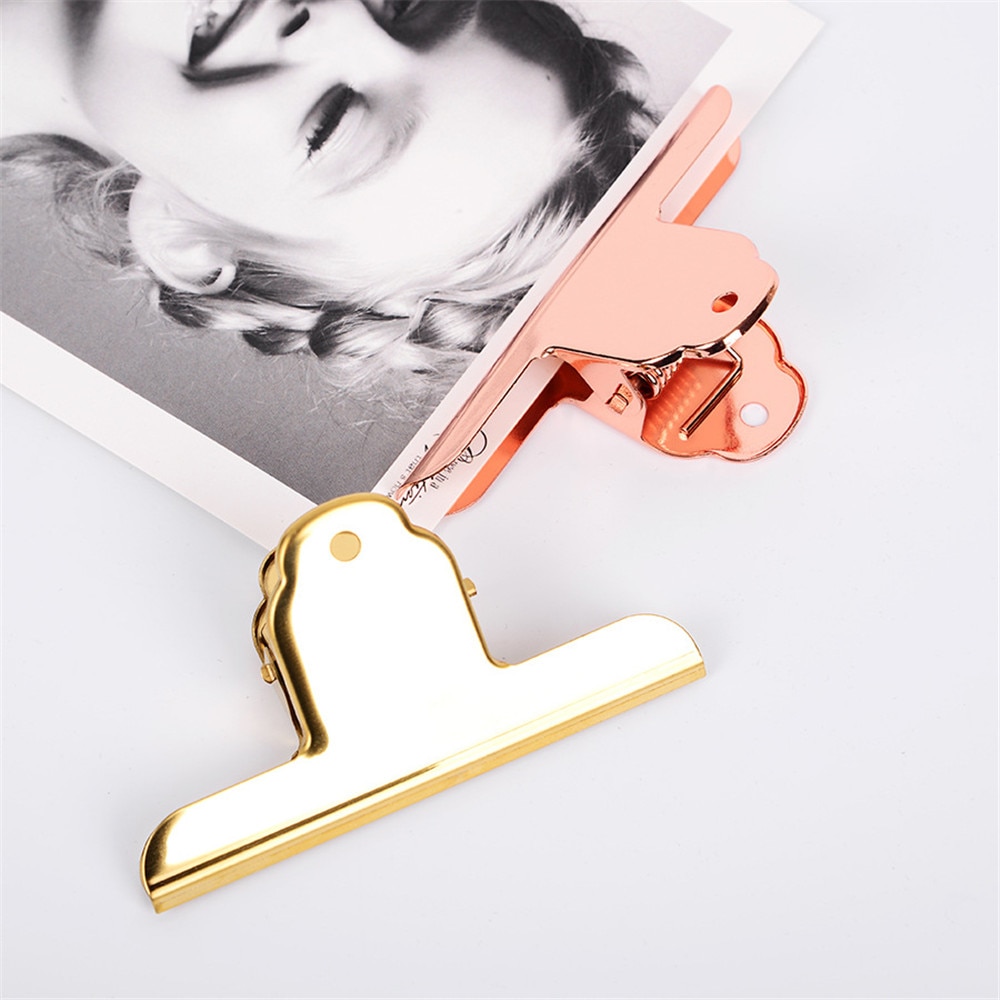 1PC Large Gold Rose Gold Metal Clip File Paper Doc... – Vicedeal
