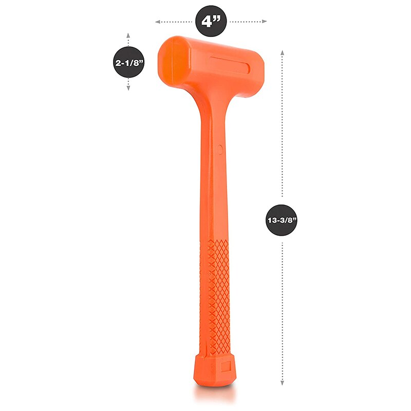 2LB Orange Dead Blow Hammer Soft Rubber Unicast No... – Grandado