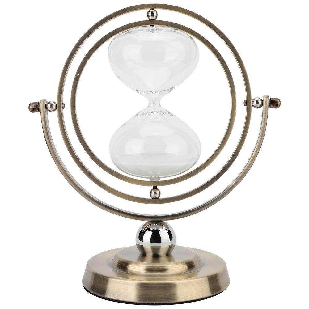 Timglas glas trä 15 minuter roterande sand timglas... – Grandado